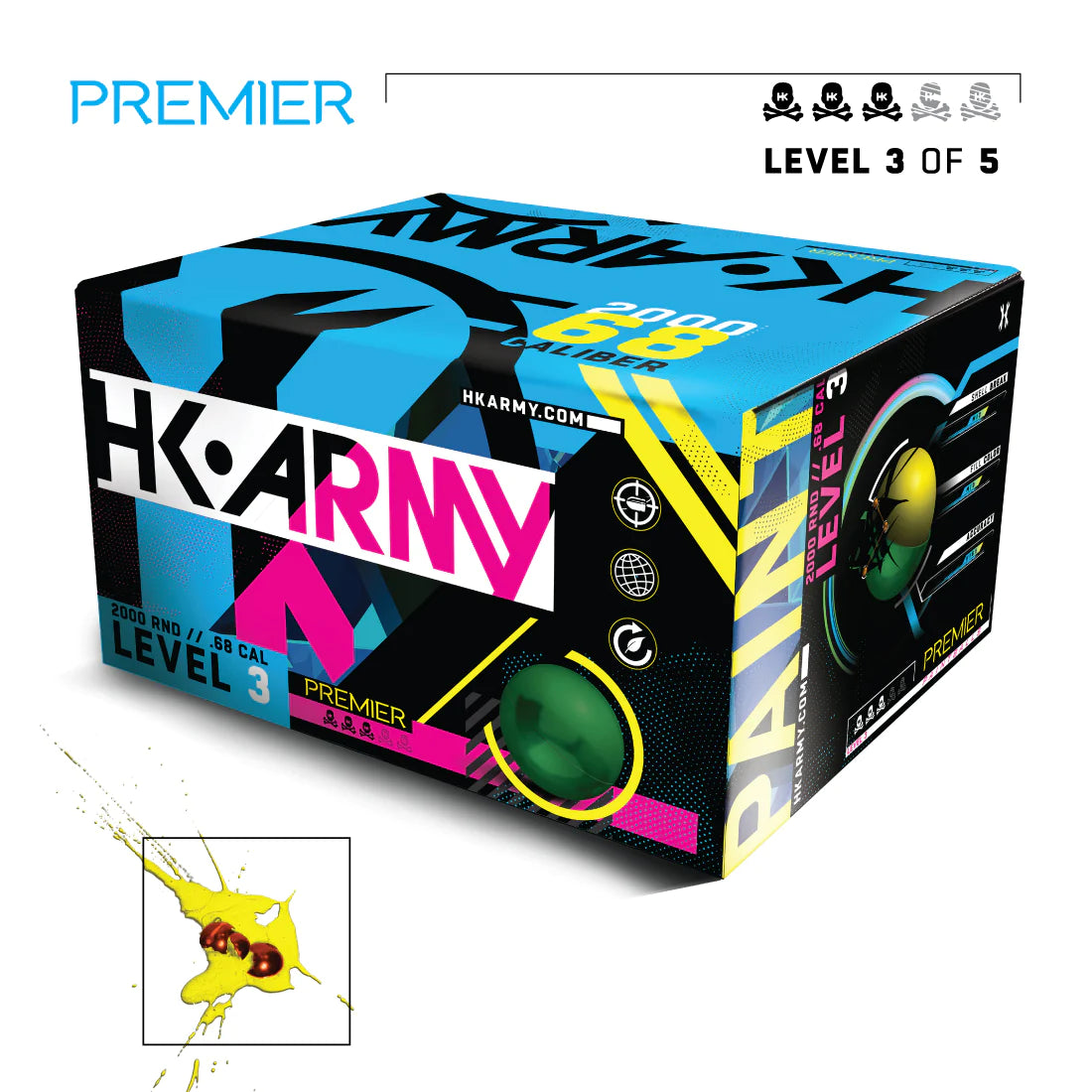 Paintballs - Level 3 | Bright Fill | 2000 Counts | 0.68 Cal | HK Army ...