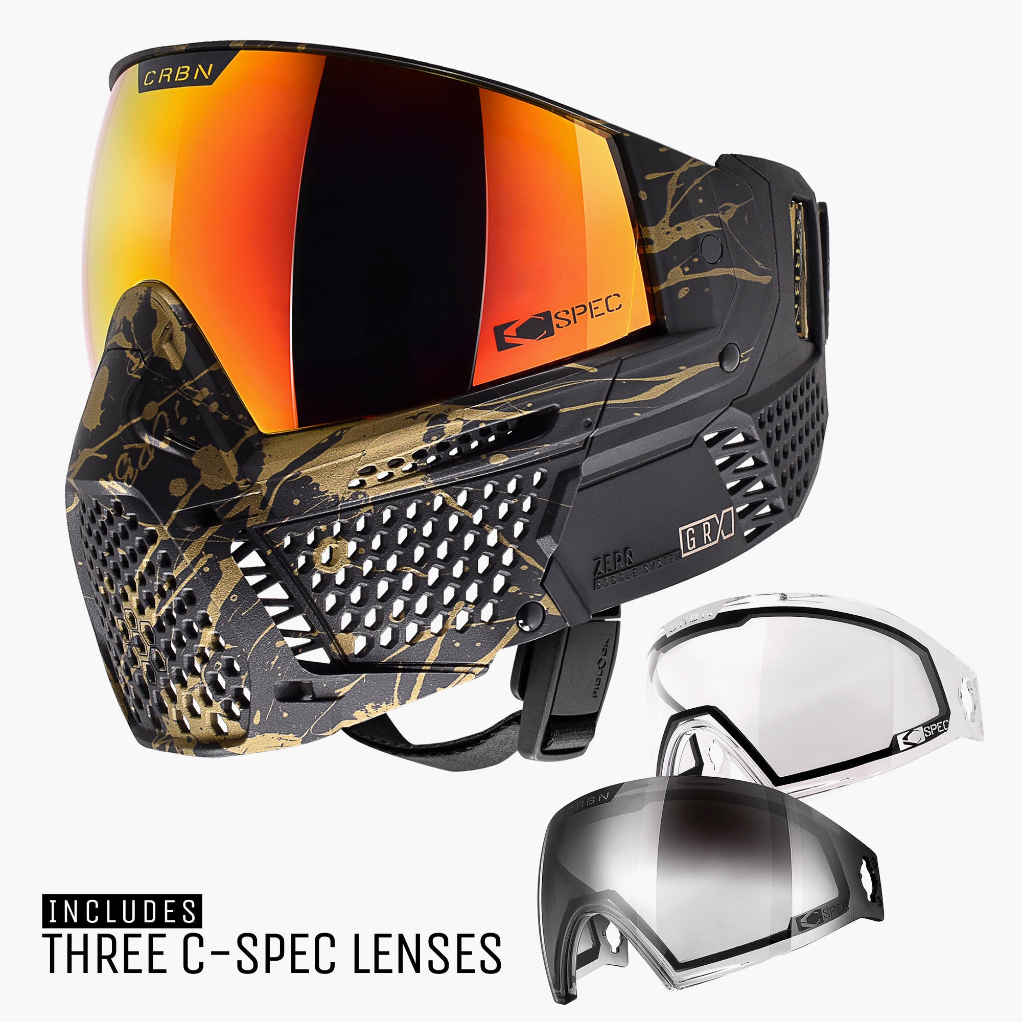 GRX Splat Molten – Splash Gold on Black – East Coast Paintball Supply